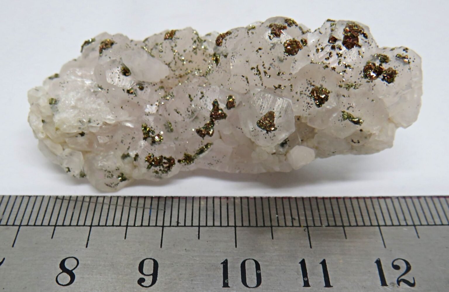Pyrite on Calcite, Zinc Mine, Broken Hill